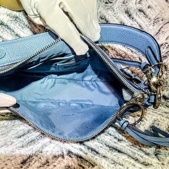 Coach | Bags | Nwot Coach Sutton Crossbody In Slate Blue Polished ...